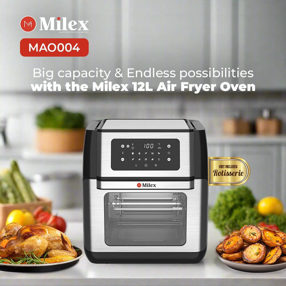 Milex 12L Air Fryer Oven With Rotisserie | Milex South Africa