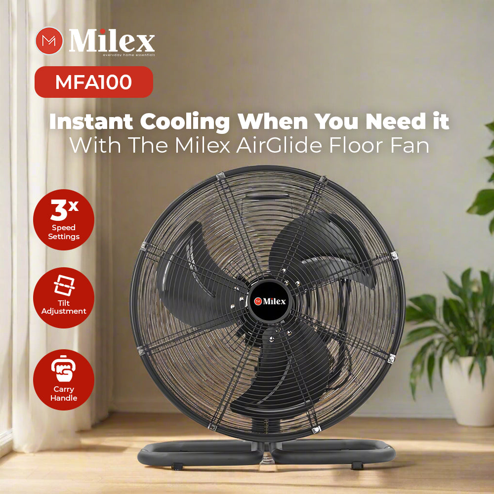 Milex AirGlide Floor Fan 45cm | Milex South Africa